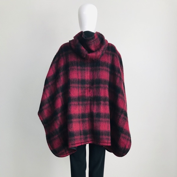 Coach | Jackets & Coats | Coach Wool Plaid Cape With Hood Pockets And ...